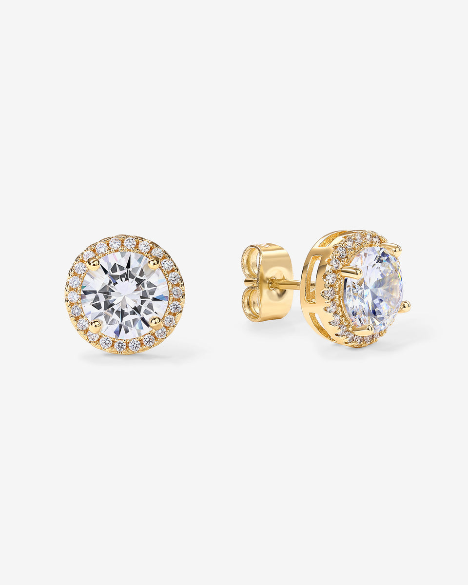 Vermeil Small Halo Studs – PAVOI