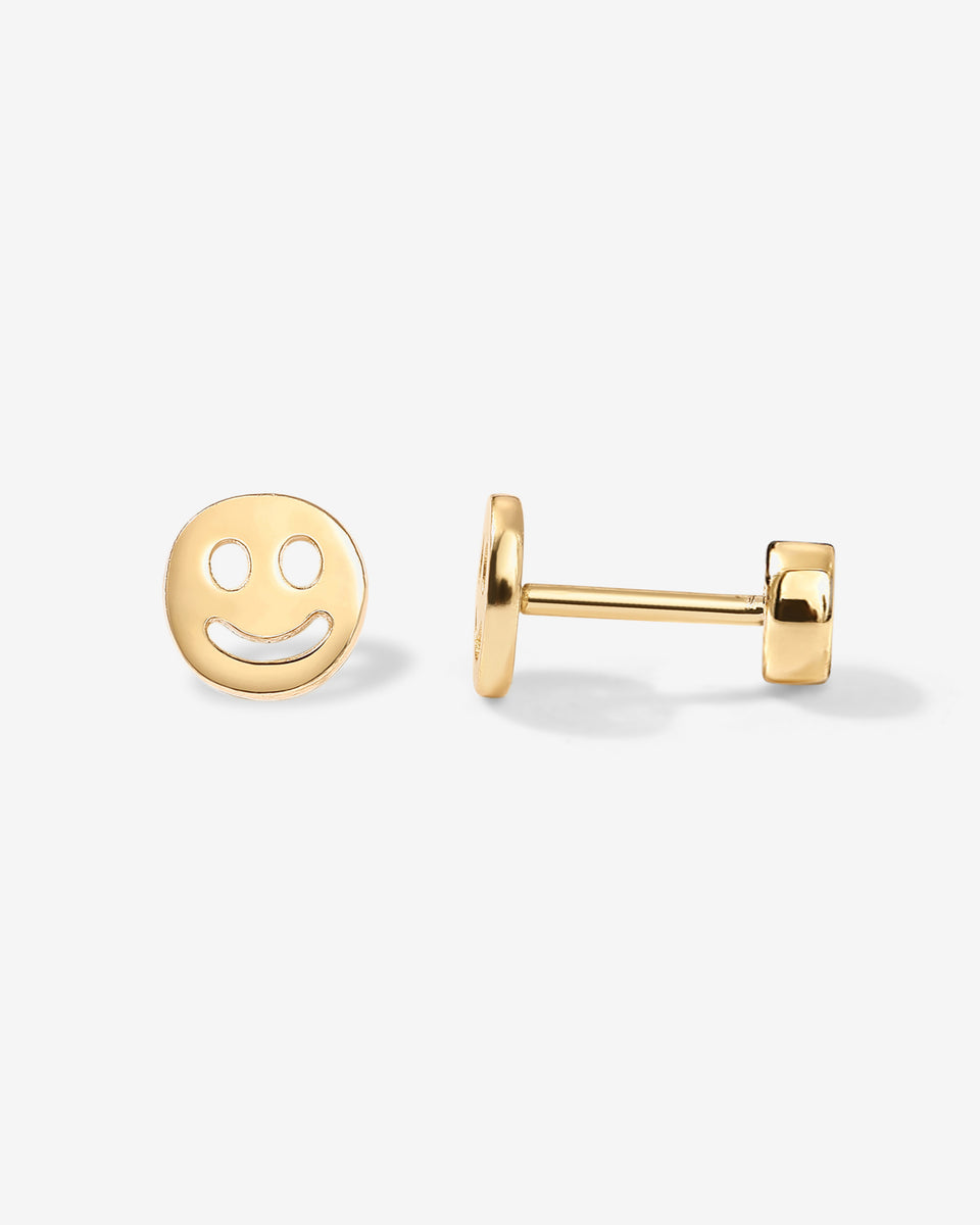 Smiley Face Screw Back Stud – PAVOI