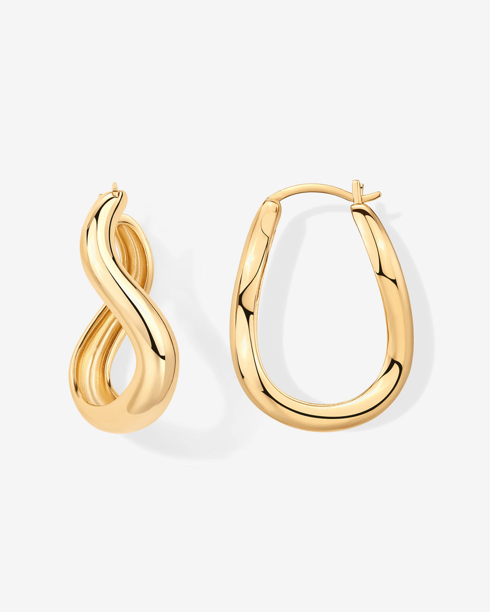 Wavy Statement Hoops – PAVOI
