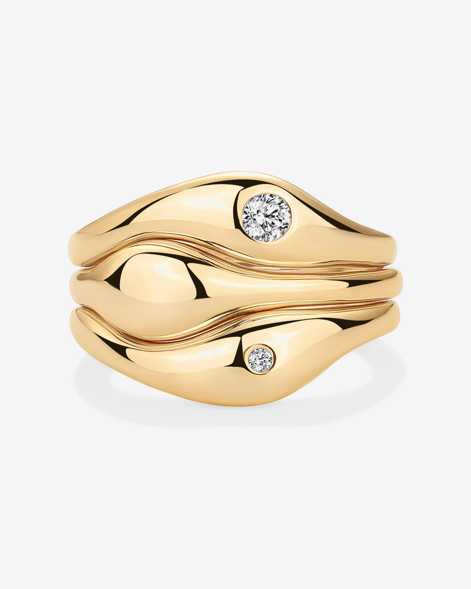 Wavy Triple Ring Stack Set – PAVOI