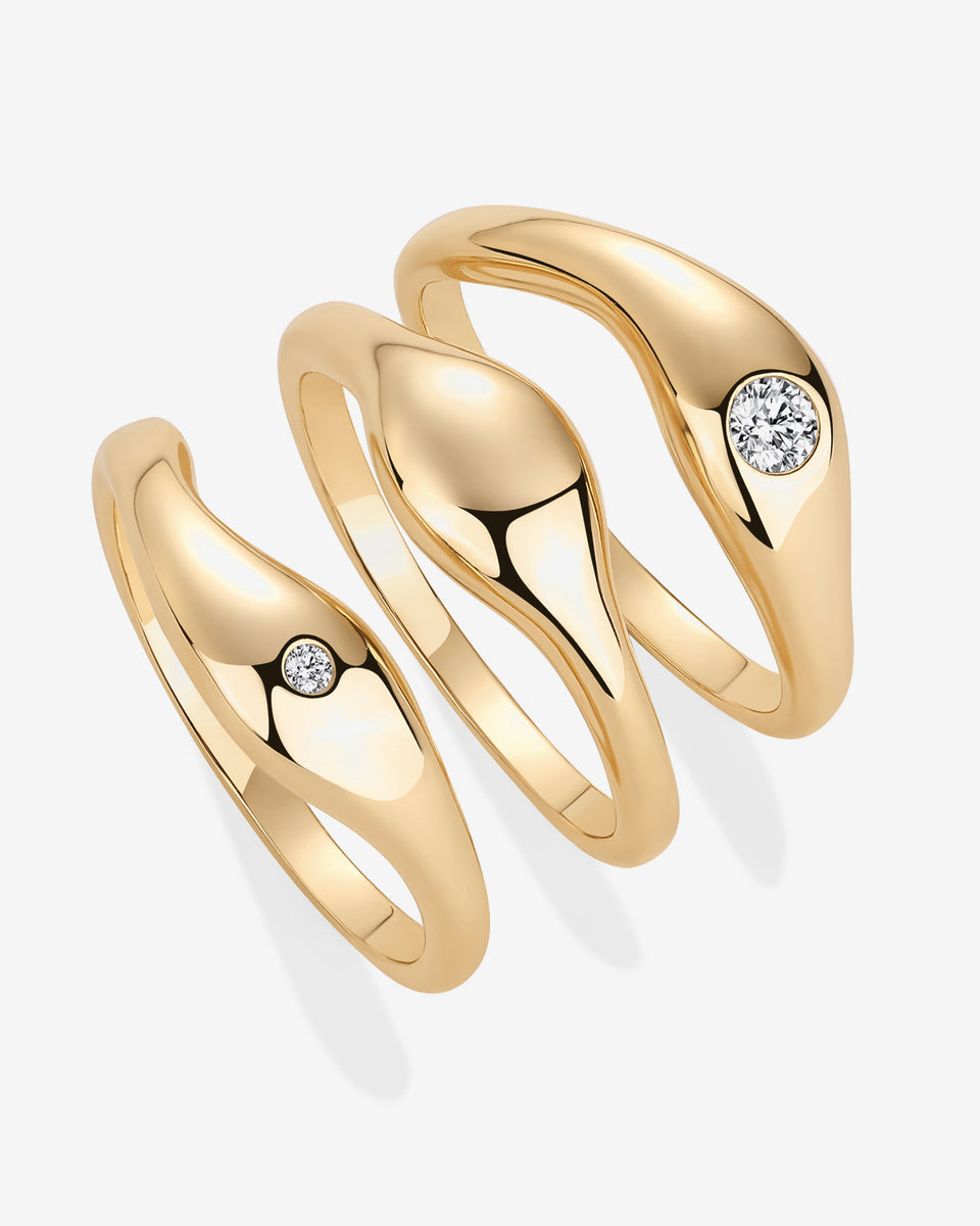 Wavy Triple Ring Stack Set – PAVOI