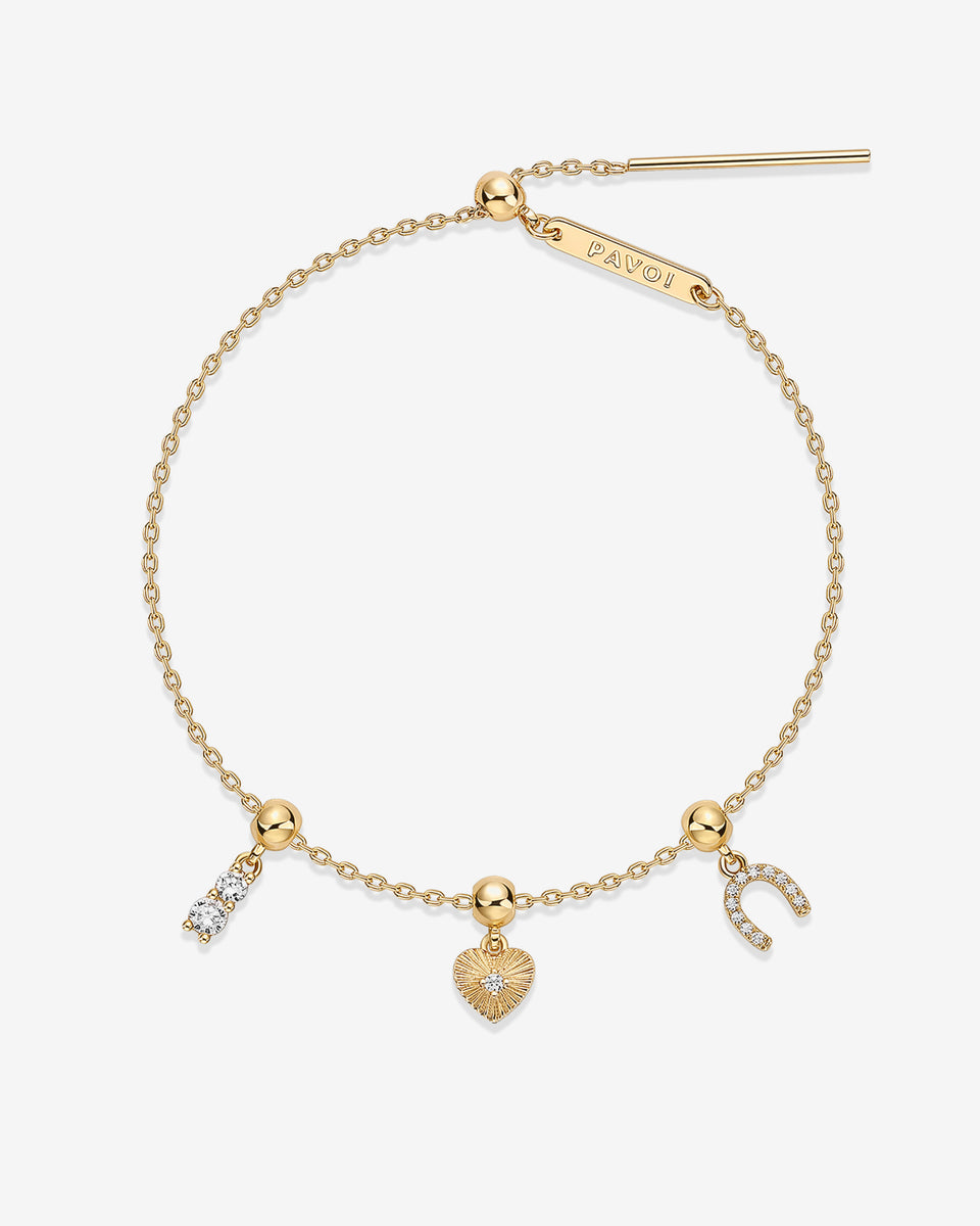 Charm Stack Era Heart & Horseshoe Vibes Bracelet Set – PAVOI